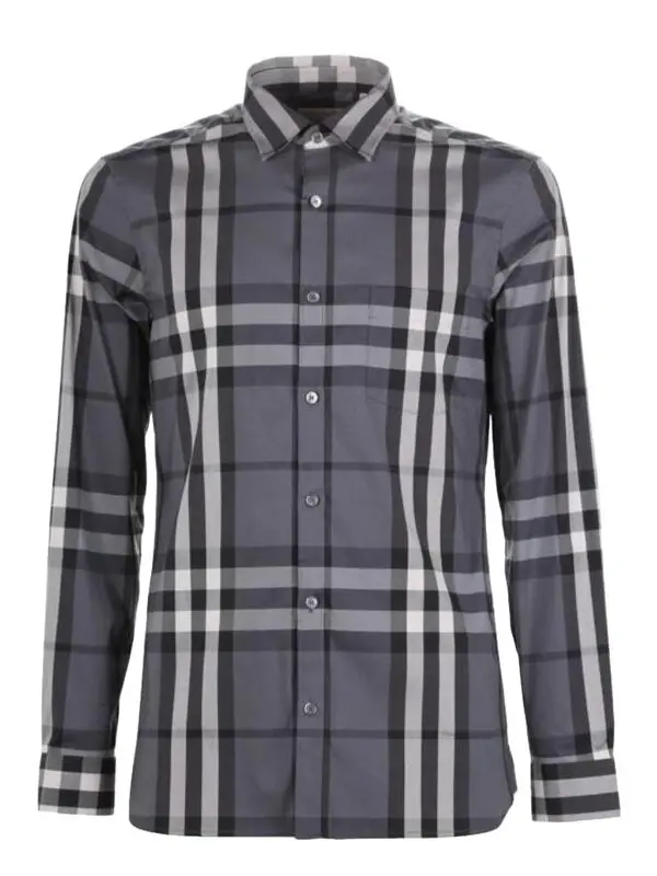 Burberry Plaid Shirt - Gray