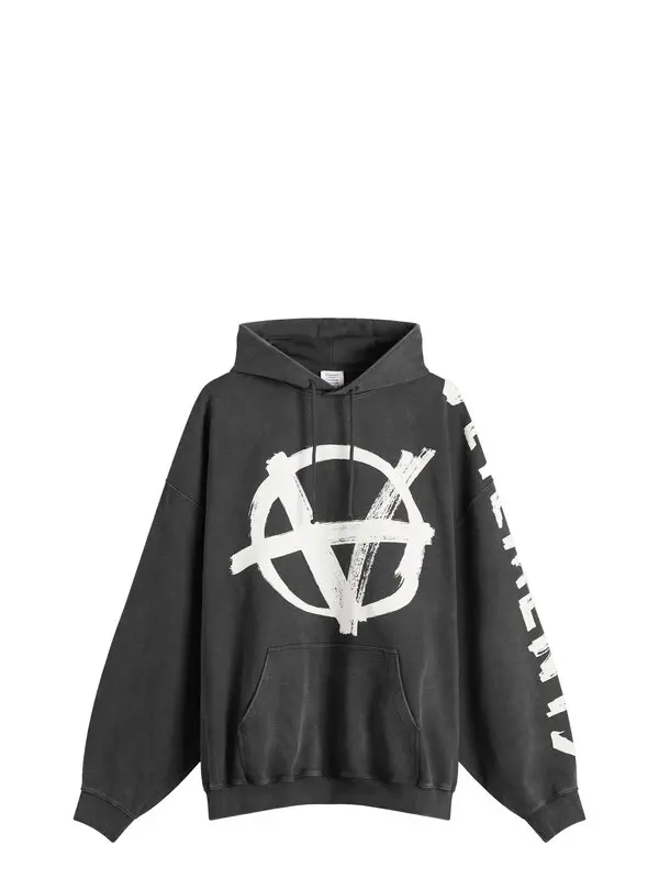 Vetements Double Anarchy Hoodie - Black