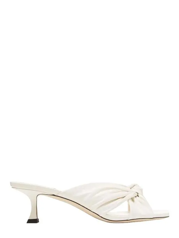 JIMMY CHOO Avenue Heel Muller Sandals - White