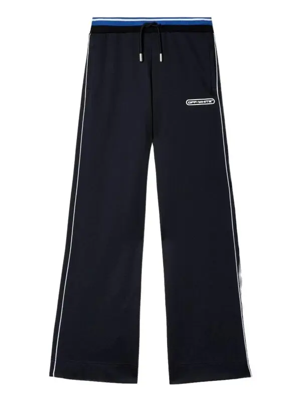 Off-White Drawstring Straight Leg Pants - Black