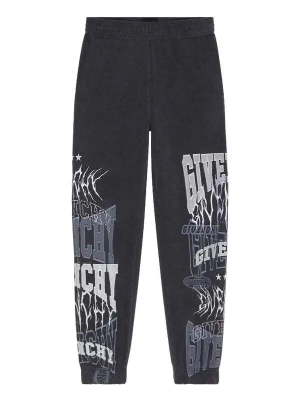 Givenchy Slim Fit Jogger Pants In Embroidered Felpa - Grey