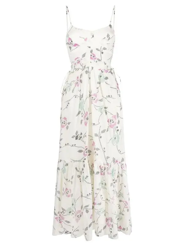 Isabel Marant Étoile Giana Floral Print Maxi Dress - White