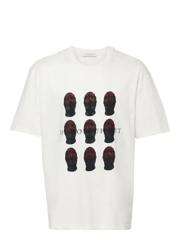 IH NOM UH NIT Masks-print Cotton T-shirt - White
