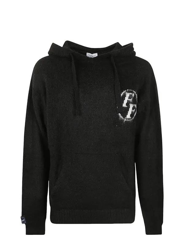FAMILY FIRST Knitted Hoodie - Black