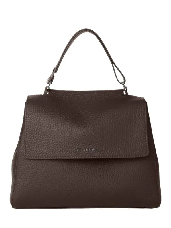 Orciani Sveva Logo Lettering Medium Shoulder Bag - Brown