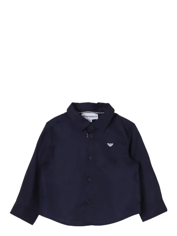 Emporio Armani Classic Collar Logo Shirt - Blue