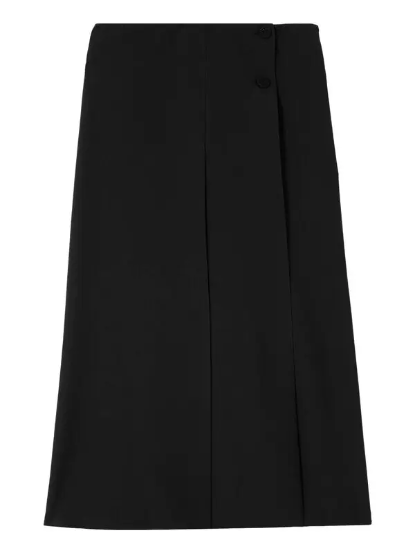 Loro Piana Pleated High-rise Midi Skirt - Black