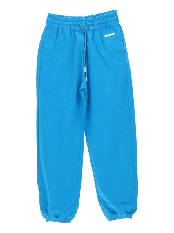 Off-White Logo Embroidered Cotton Track Pants - Blue
