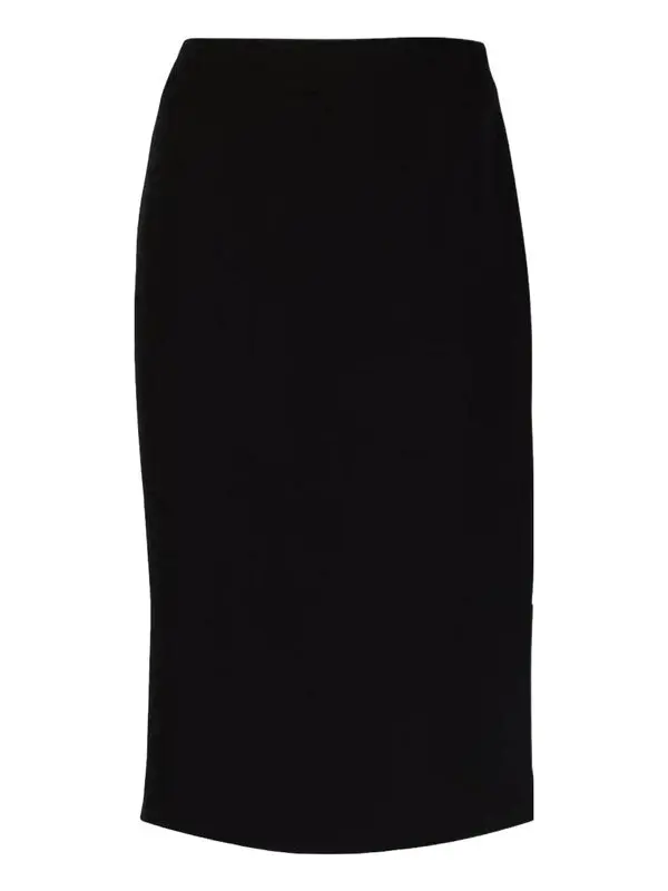 Emporio Armani High Waist Midi Pencil Skirt - Black