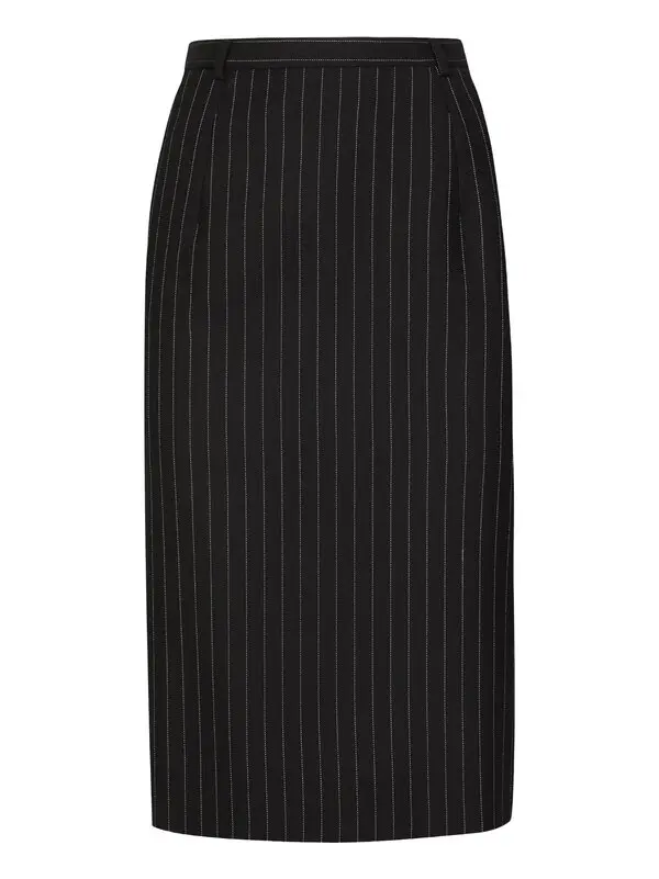 Dolce & Gabbana Pinstriped Calf-length Skirt - Black