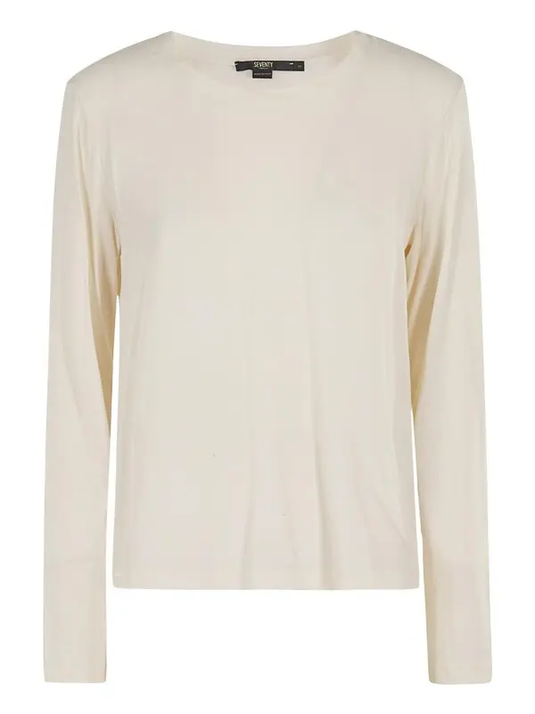 Seventy Long Sleeved Crewneck Jersey T-shirt - Cream