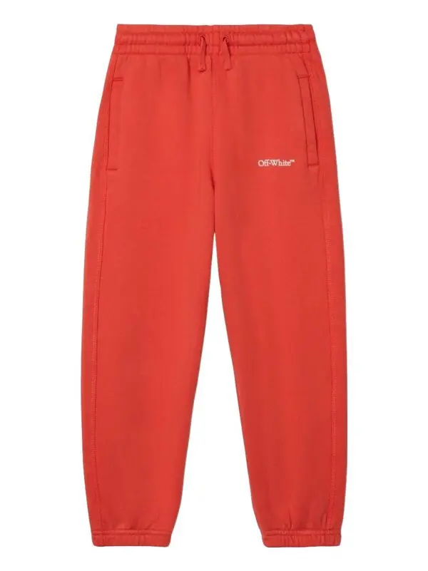 Off-White Diagonal Stripe Cotton Track Pants - Tomato Red