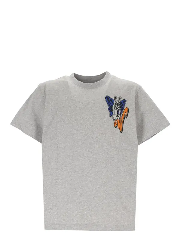 Off-White Logo Printed Crewneck T-shirt - Grey