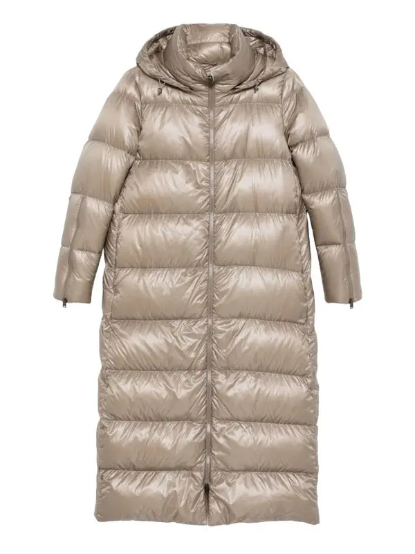 Herno Padded Hooded Long Coat - Light Brown