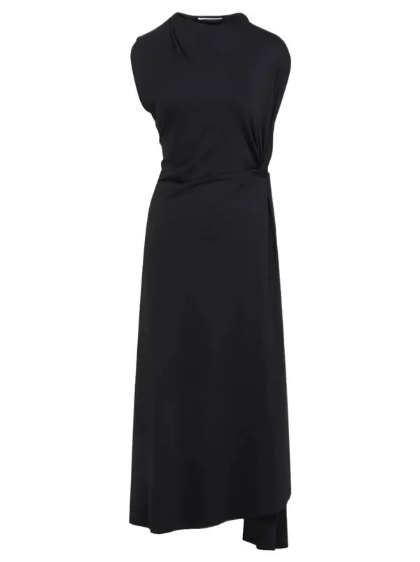 Victoria Beckham Asymmetrical Pendant Mid-length Dress - Black