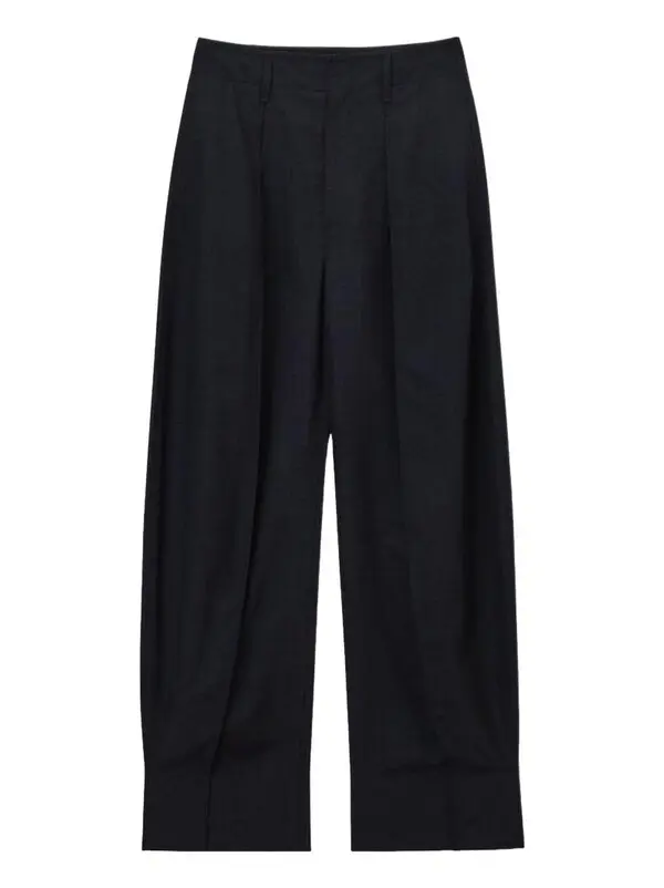 LEMAIRE Pressed Crease Curved-leg Trousers - Black