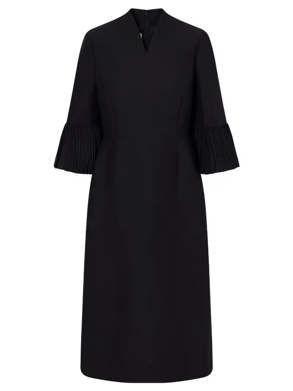 Valentino Garavani Blend Crepe Midi Dress - Black