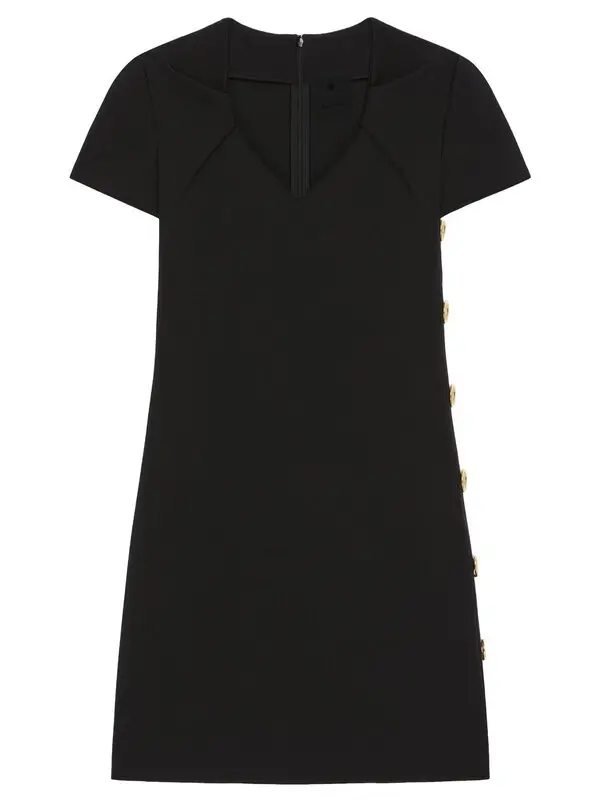Givenchy V-neck Short-sleeve Mini Dress - Black