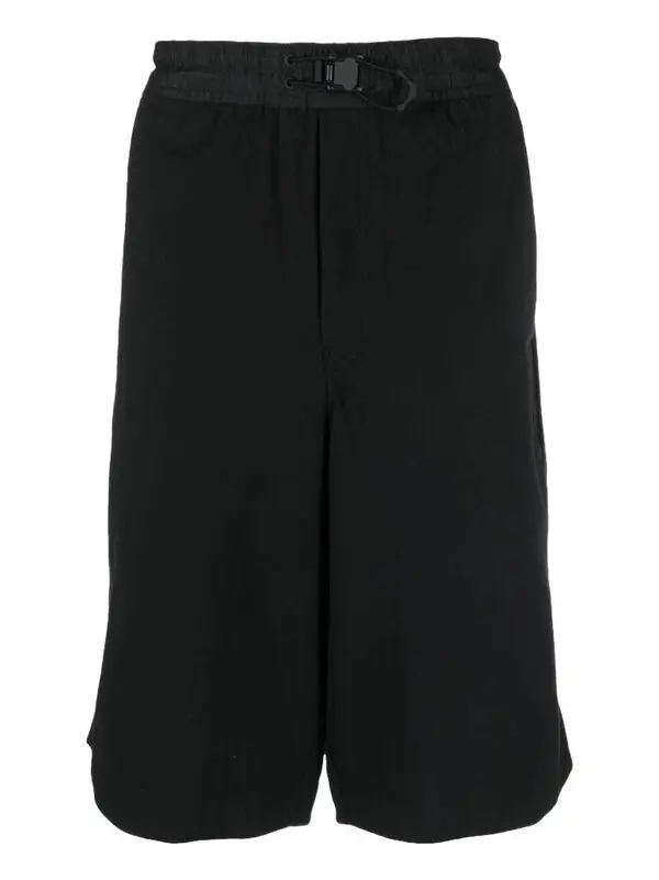 Y3 Drawstring Buckled Bermuda Shorts - Black