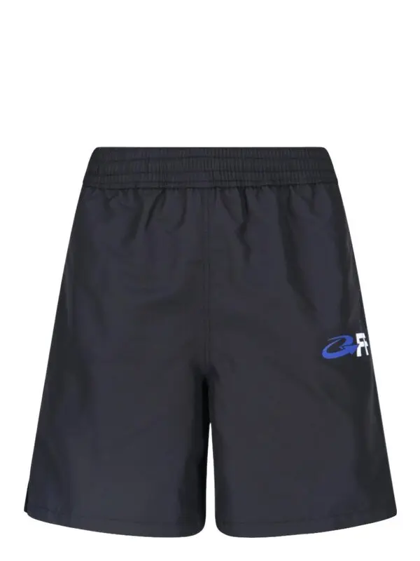 Off-White Swim Shorts With Logo Detail - Black