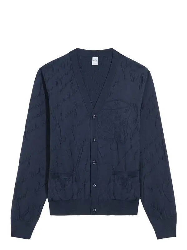 Berluti Long-sleeved Knitted V-neck Cardigan - Blue