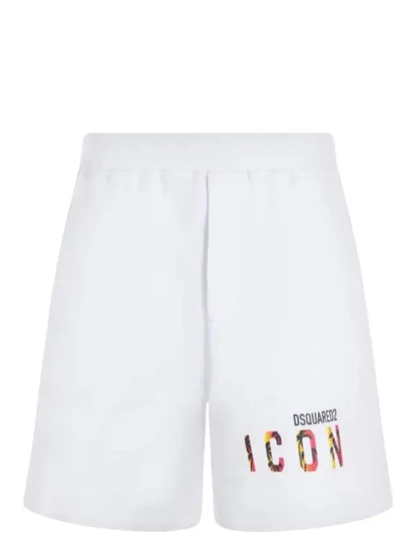 Dsquared2 Icon Sunset Logo Printed Shorts - White