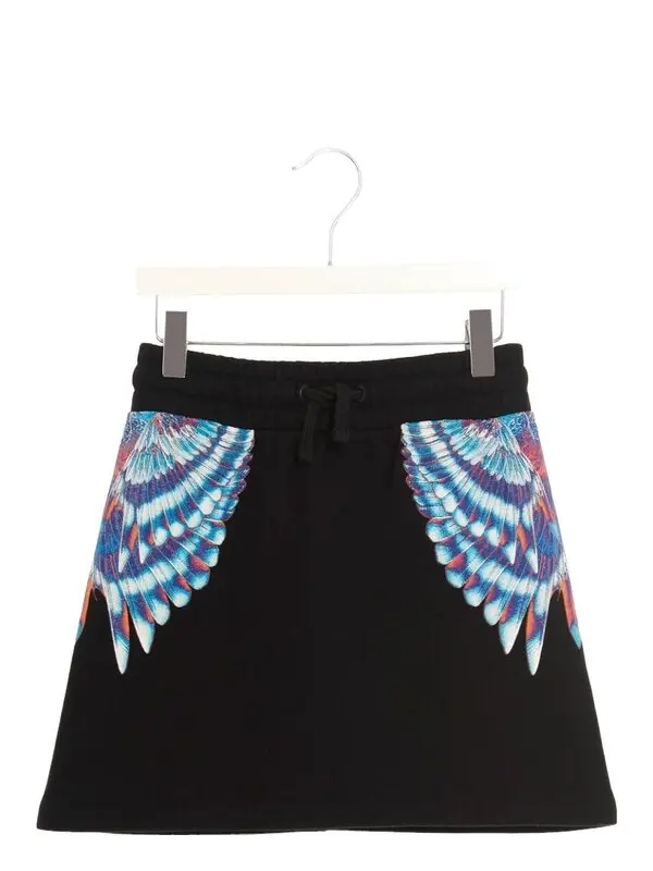 MARCELO BURLON COUNTY OF MILAN Wings Print Straight-leg Miniskirt - Blue