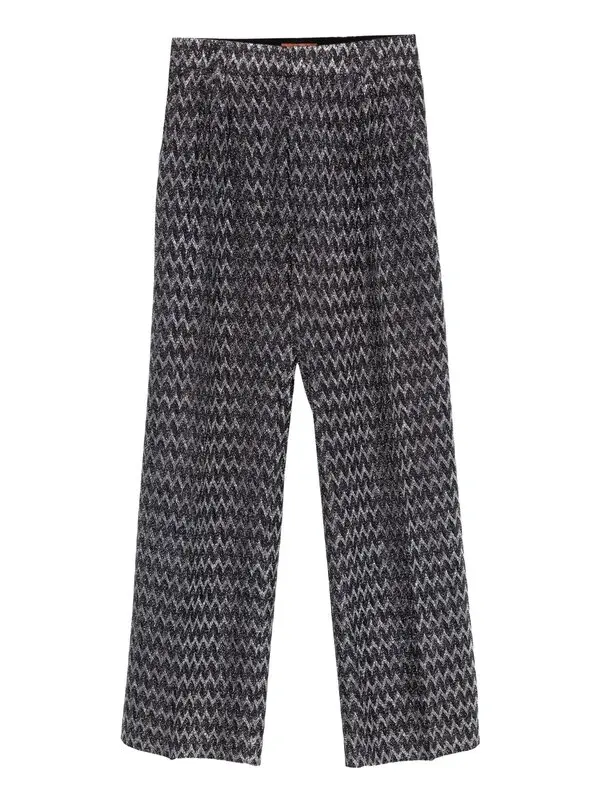 Missoni Bootcut Chevron Knit Trousers - Black/silver