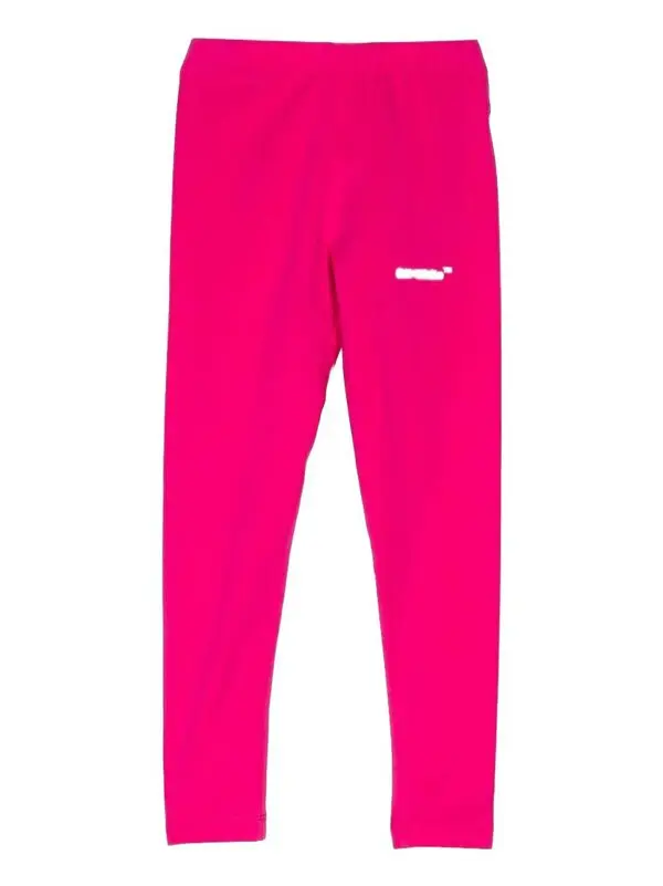 Off-White Diag-stripe Mid-rise Leggings - Pink