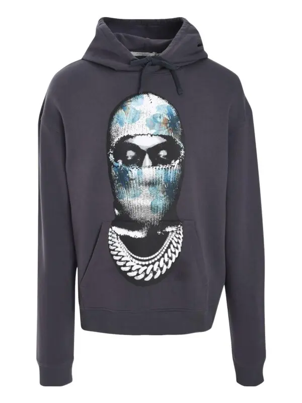 IH NOM UH NIT Graphic Print Cotton Hoodie - Charcoal
