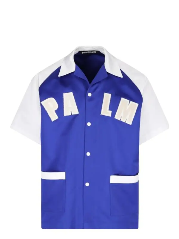 Palm Angels Palm Baseball Bowling Shirt - Blue