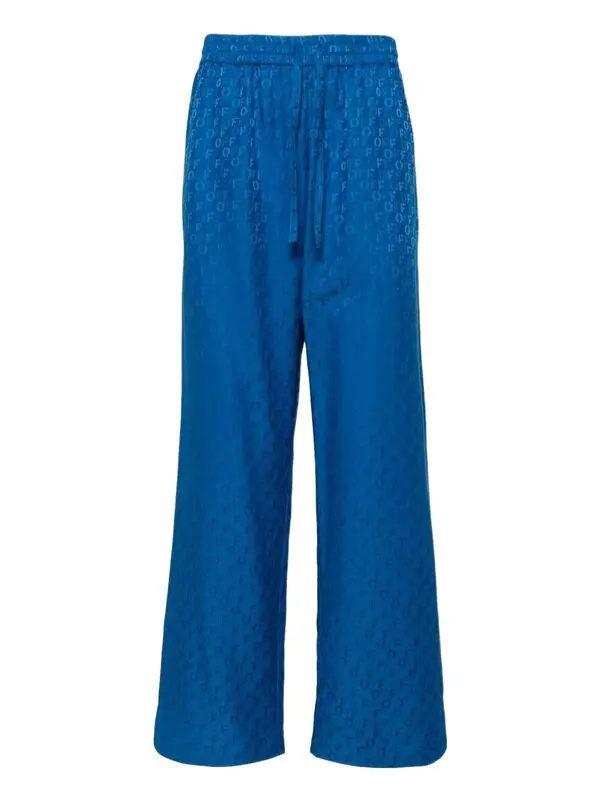Off-White Jacquard Pyjama Trousers - Blue