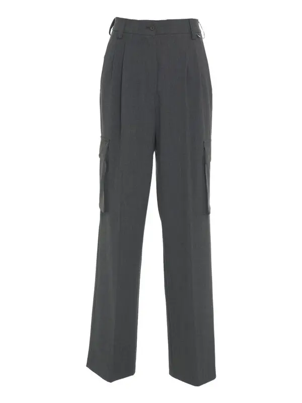 Herno High-waisted Cargo Tailored Trousers - Grey