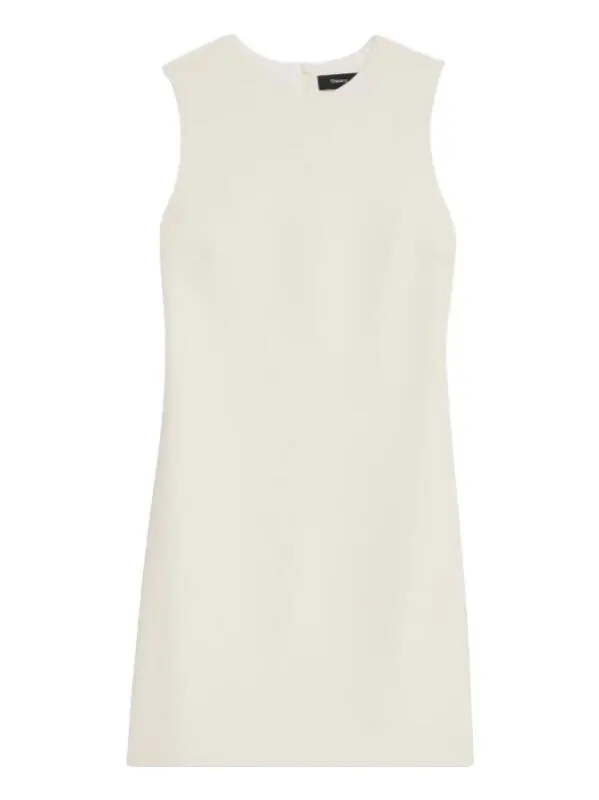 Theory Crewneck Sleeveless Shift Dress - Beige