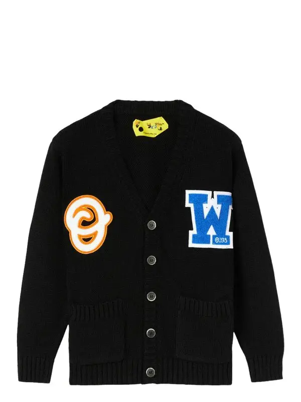 Off-White Logo Knitted Cardigan - Black