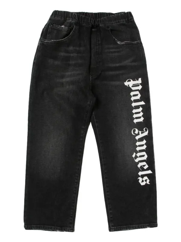 Palm Angels Logo Print Jeans - Black