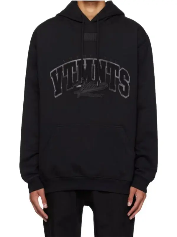 VTMNTS College Hoodie With Logo Detail - Black