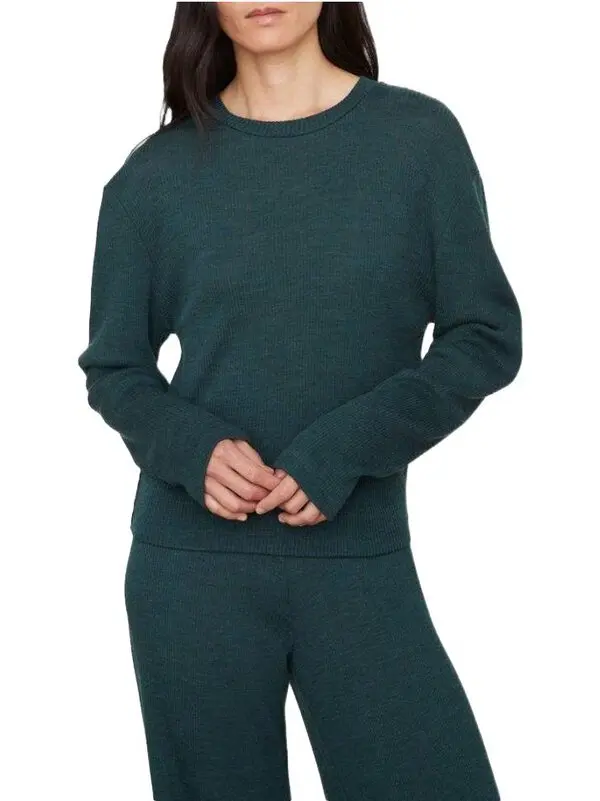 Vince Ribbed Wide Sleeve Waist Pullover - Green