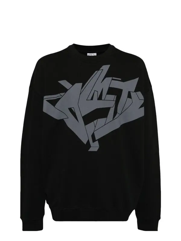 MARCELO BURLON COUNTY OF MILAN Graphic-printed Sweatshirt - Black/dark Grey