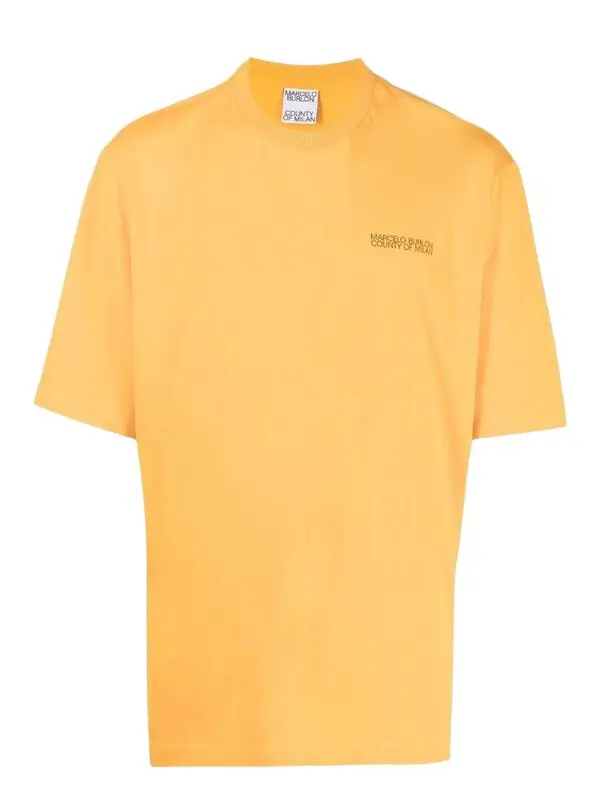 MARCELO BURLON COUNTY OF MILAN Tempera Cross Over T-shirt Ocher - Yellow