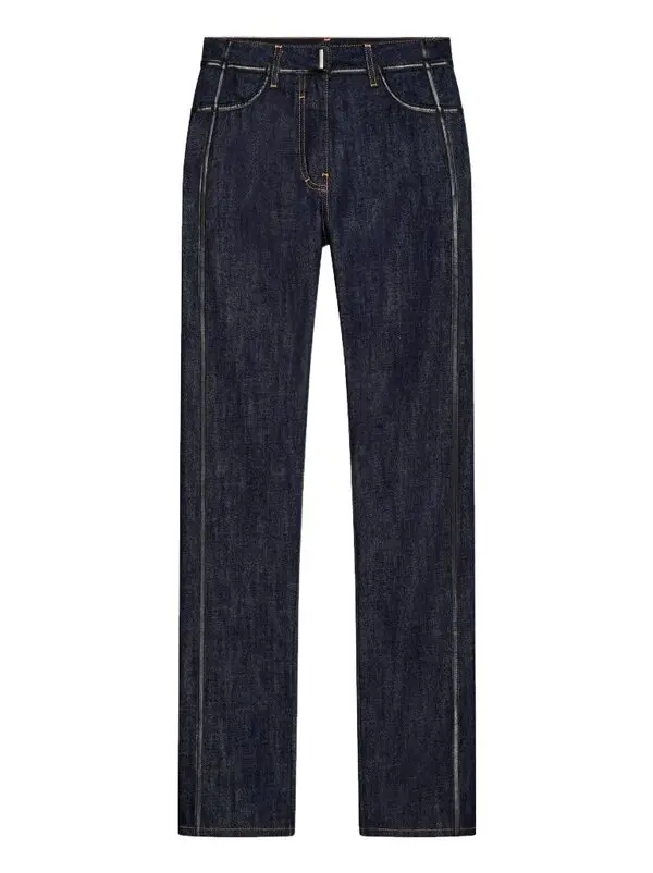 Givenchy Straight Fit Jeans In Dark Wash Denim - Black