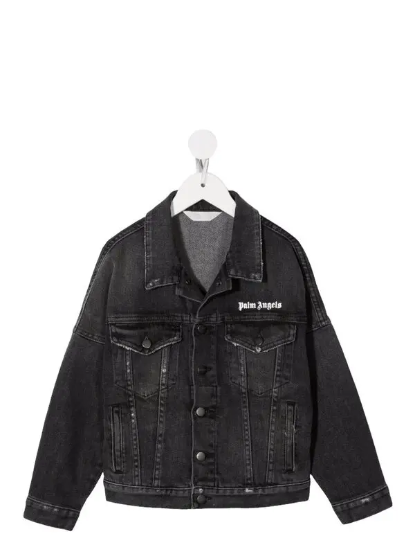 Palm Angels Logo-print Denim Jacket - Black