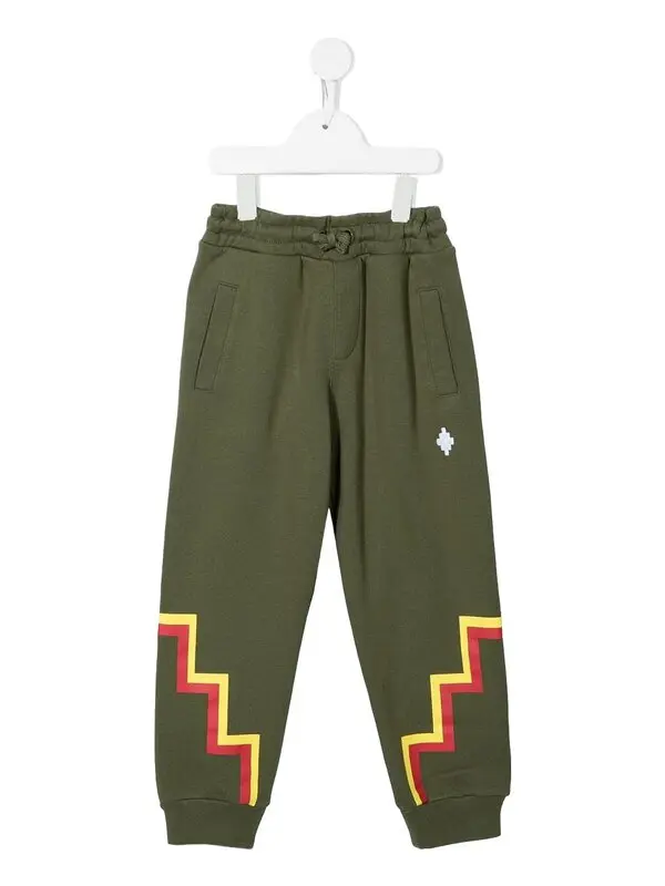 MARCELO BURLON COUNTY OF MILAN Cross-motif Jogger Pants - Green