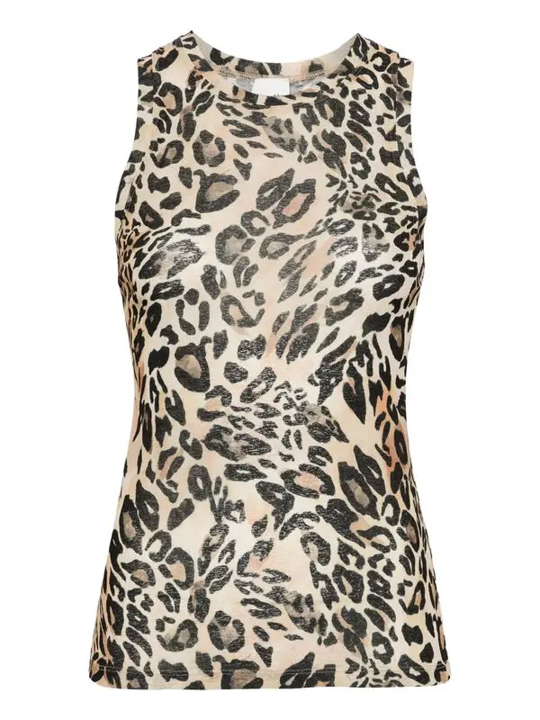 Nanushka Anneke Leopard-print Sleeveless Top - Beige/black