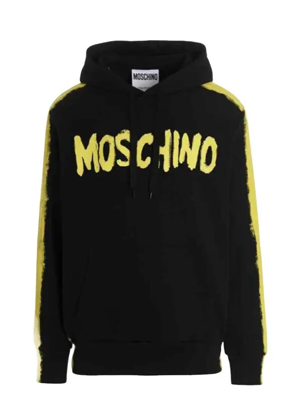 Moschino Graffiti Logo Drawstring Hoodie - Black