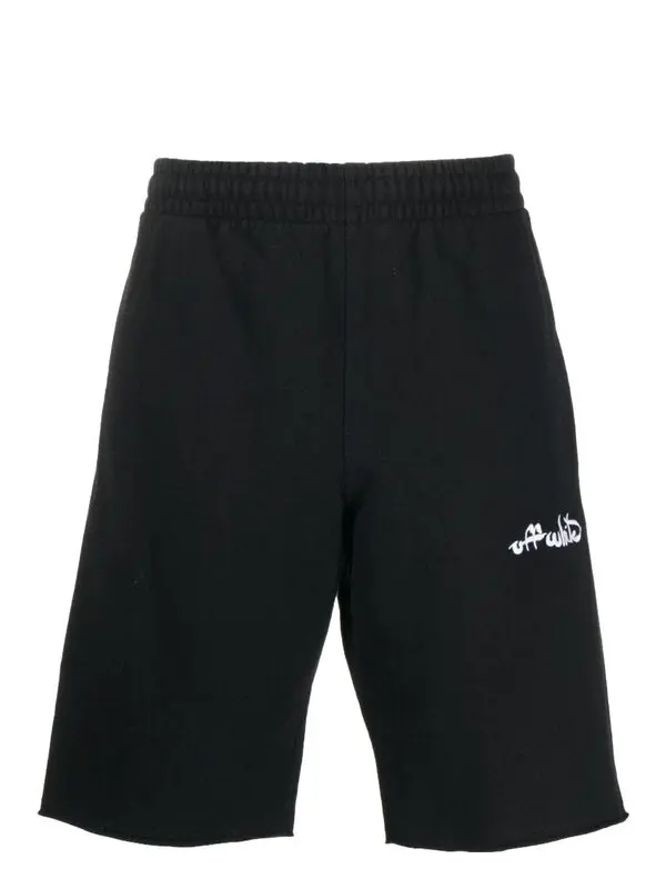Off-White Script Logo Track Shorts - Black