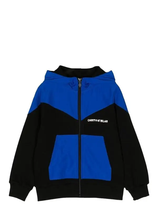 MARCELO BURLON COUNTY OF MILAN Pixel Logo Zip-up Hoodie - Black