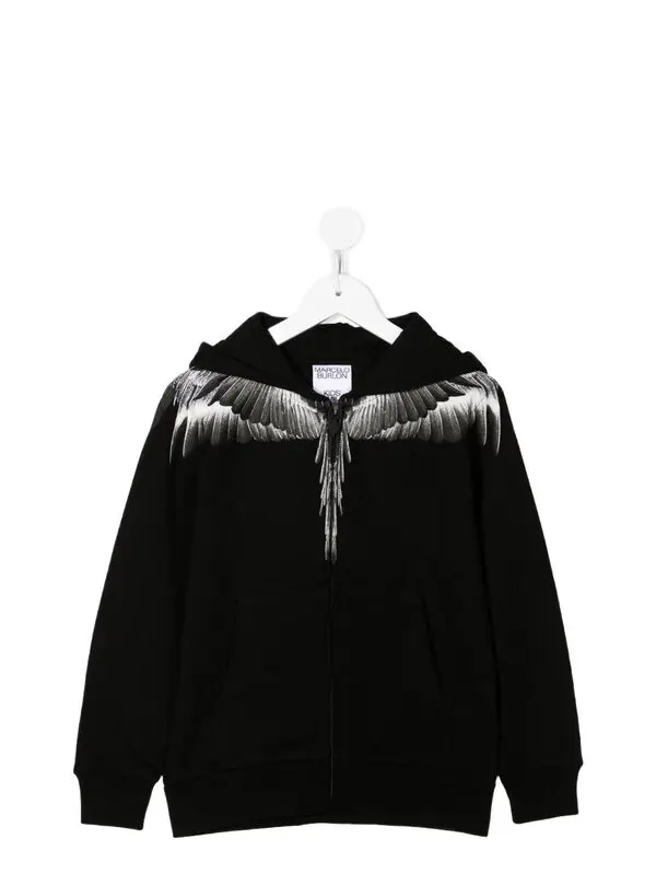 MARCELO BURLON COUNTY OF MILAN Icon Wings Zip-up Hoodie - Black