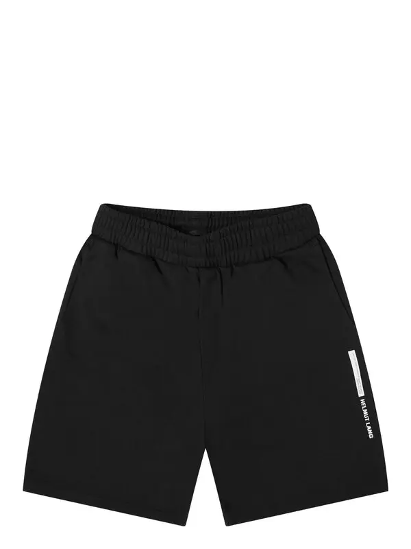 Helmut Lang Logo Printed Straight Hem Shorts - Black