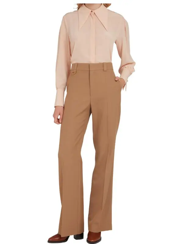 Chloé Long-sleeved Shirt With Wide Collar - Pink